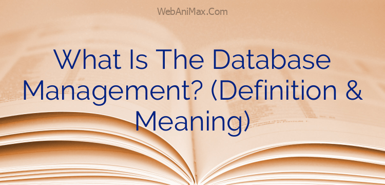 What Is The Database Management? (Definition & Meaning)